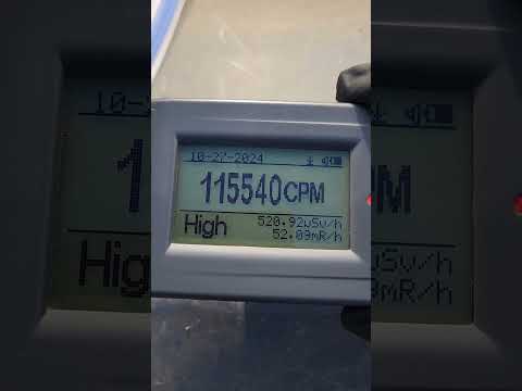 Most radioactive item I have measured. Google says it's Uranophane/Uranotile. #radioactive #uranium