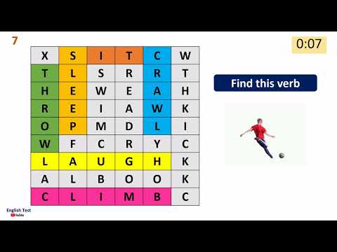 Action Verbs Search Game for Kids