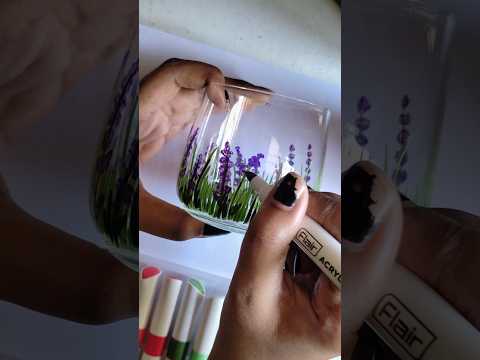 Painting on Glass Tumbler using Flair Acrylic pen 🤩✨#shorts #craft #diy #acrylicmarker #artandcraft