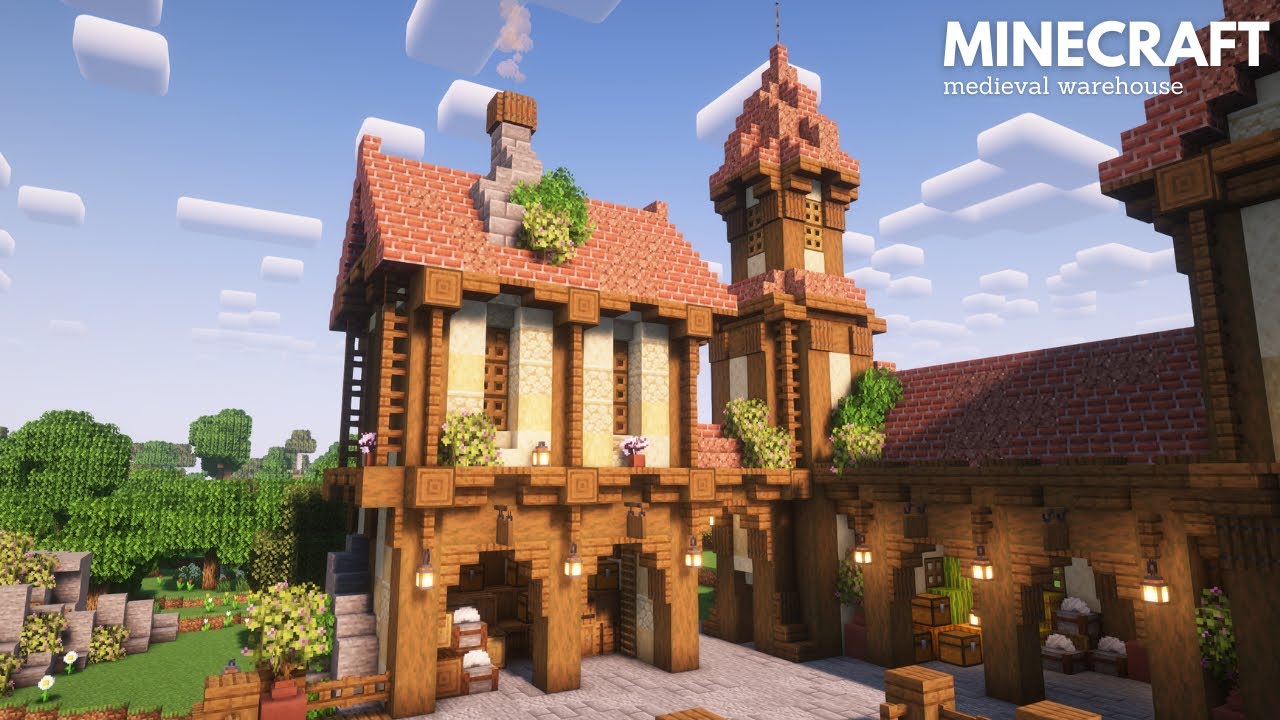 Minecraft: How to build a Medieval Warehouse | Harbor House Tutorial - Minecraft Builders