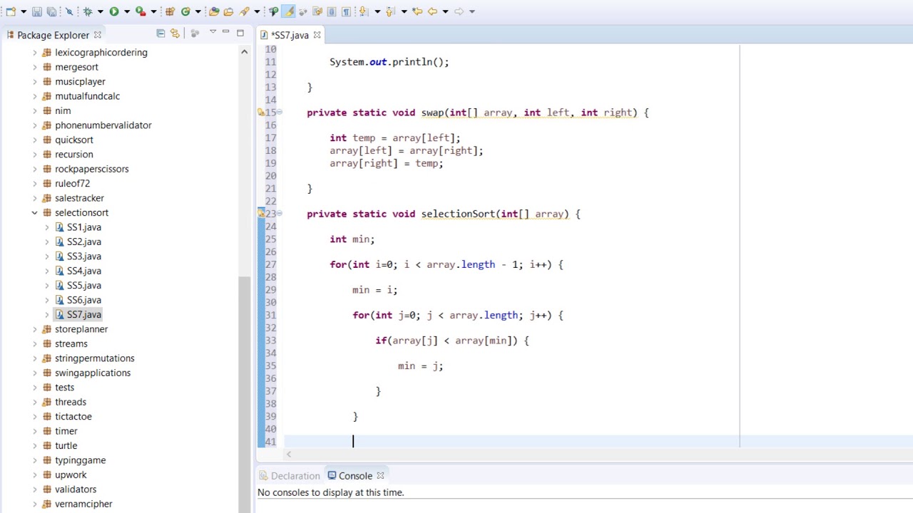 How to Code Selection Sort in Java