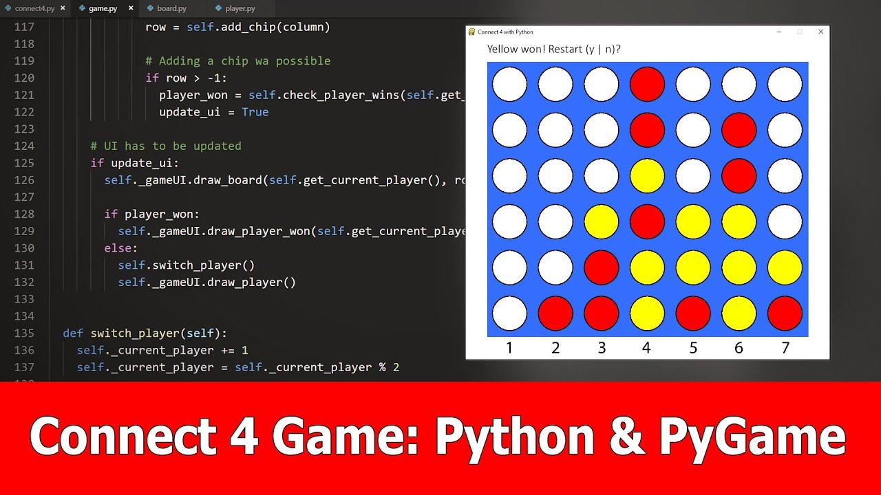 Python and Pygame Game Development Tutorial : Connect 4
