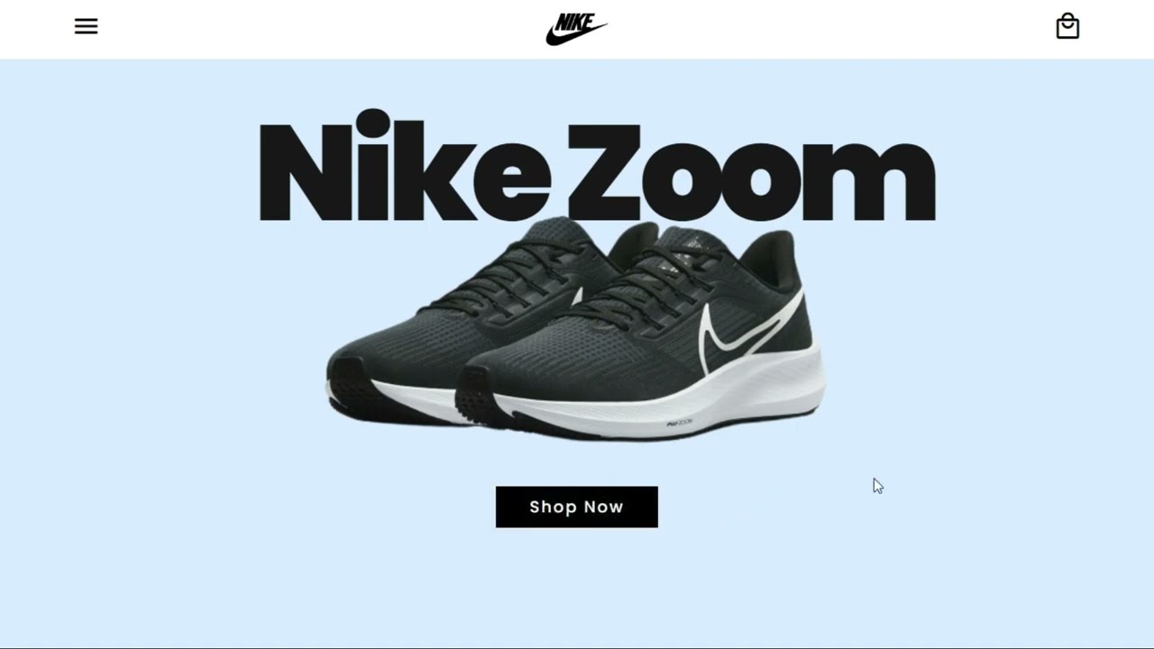 How To Build Shop Website Using HTML And CSS | Landing Nike Zoom Shoes E-Commerce web step by step