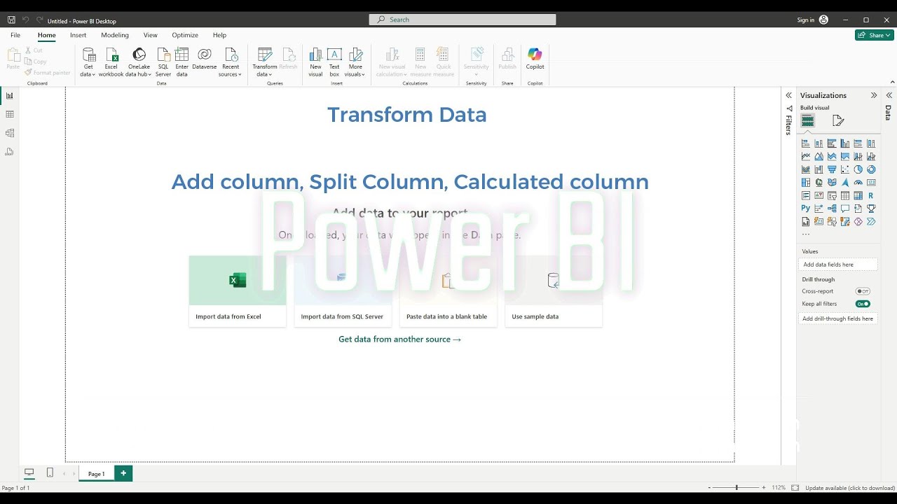 Power BI Desktop Tutorial - Add Column, Split Column & Calculated Column Explained