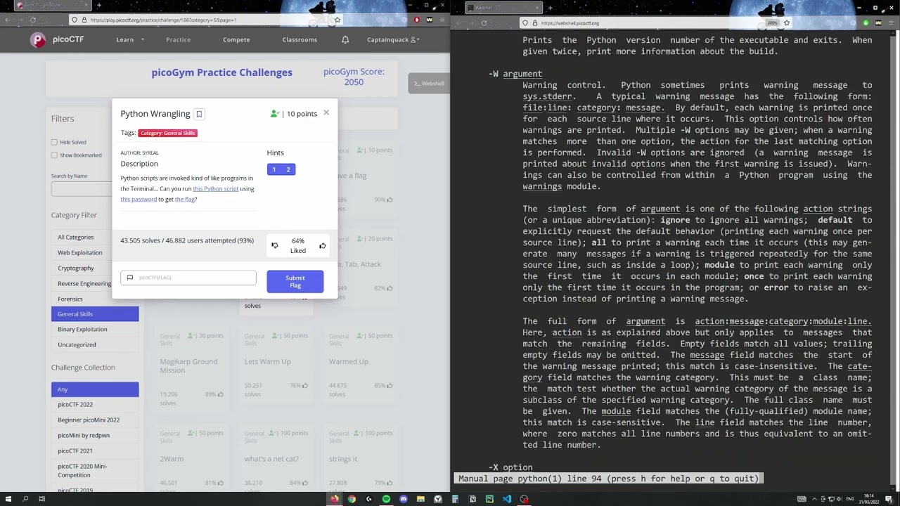 PicoCTF Python Wrangling Tutorial