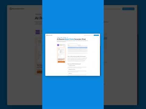 Resume Bullet Points Generator