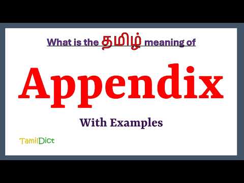 Appendix Meaning in Tamil | Appendix in Tamil | Appendix in Tamil Dictionary |