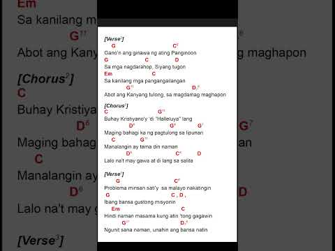 BUHAY KRISTIYANO'Y DI HALLELUJAH LANG || Butch Charvet || key of G || lyrics and chords