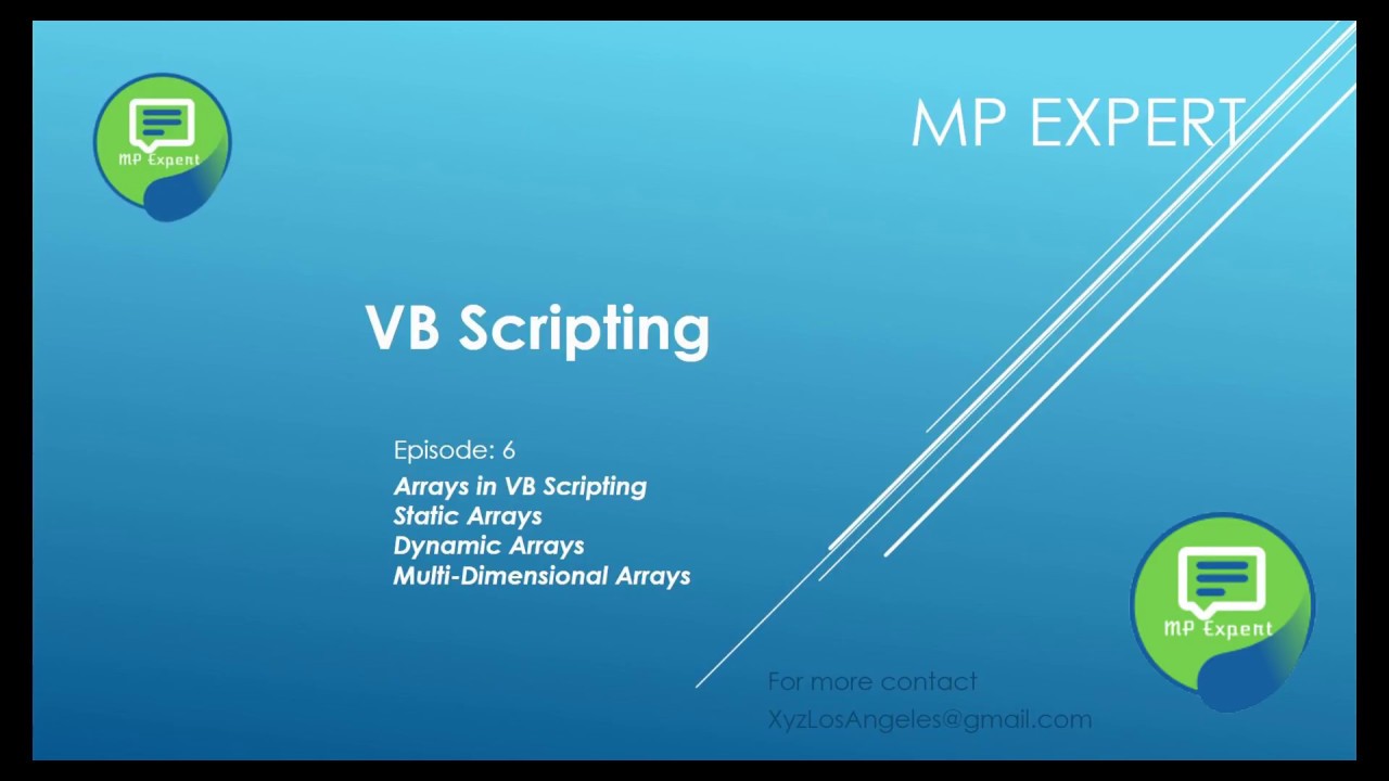 VB Script Episode: 6 (Arrays in VB Script)