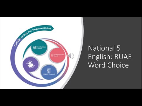 FVWL RIC National 5 English Word Choice