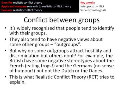 Social Psychology Prejudice realistic conflict theory