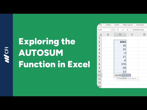 How to use the AUTOSUM Shortcut Function in Excel