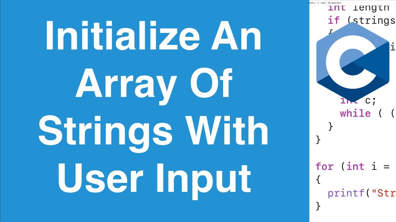 Initialize An Array Of Strings With User Input | C Programming Example