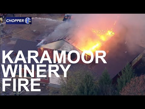 Karamoor Winery barn catches fire in Blue Bell, Pennsylvania