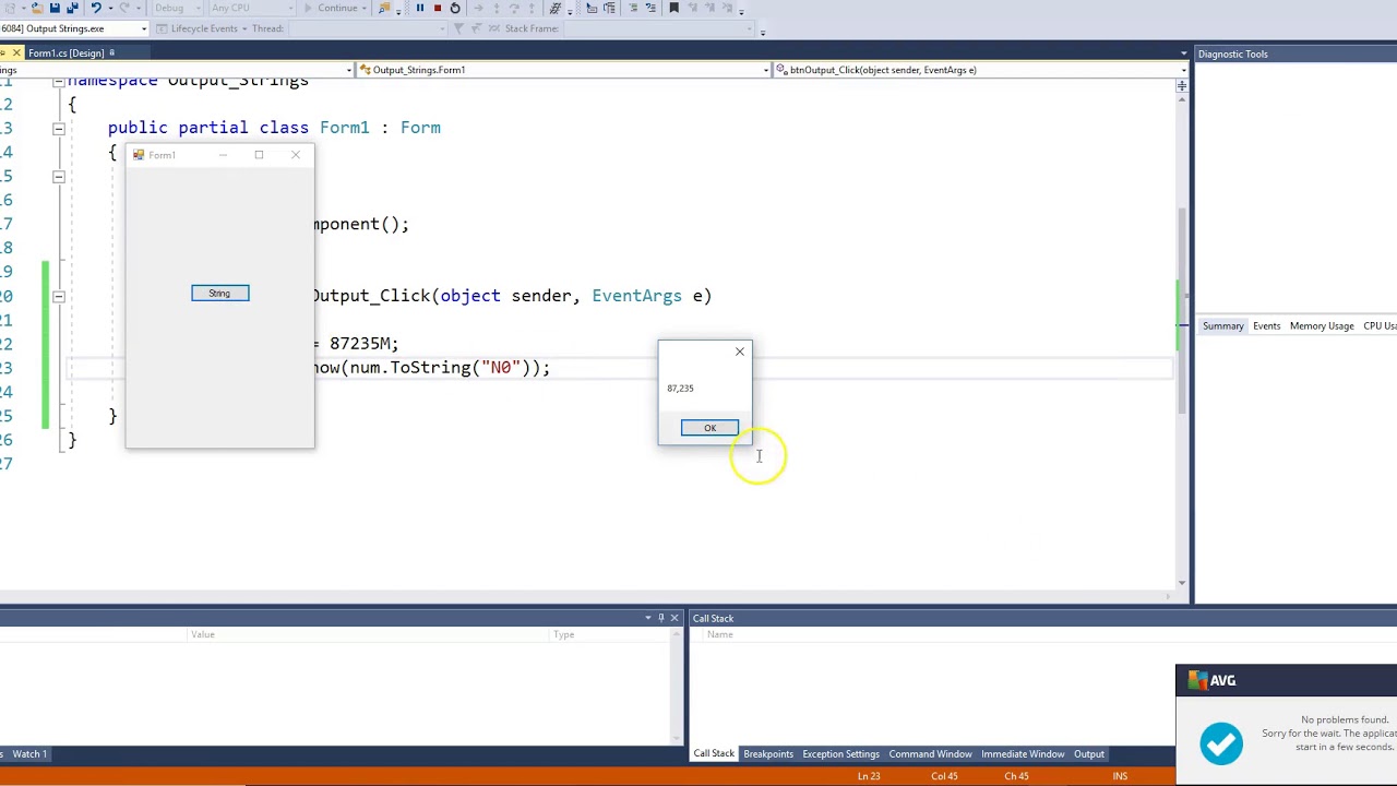 C# Programming   Formatting Numeric Strings