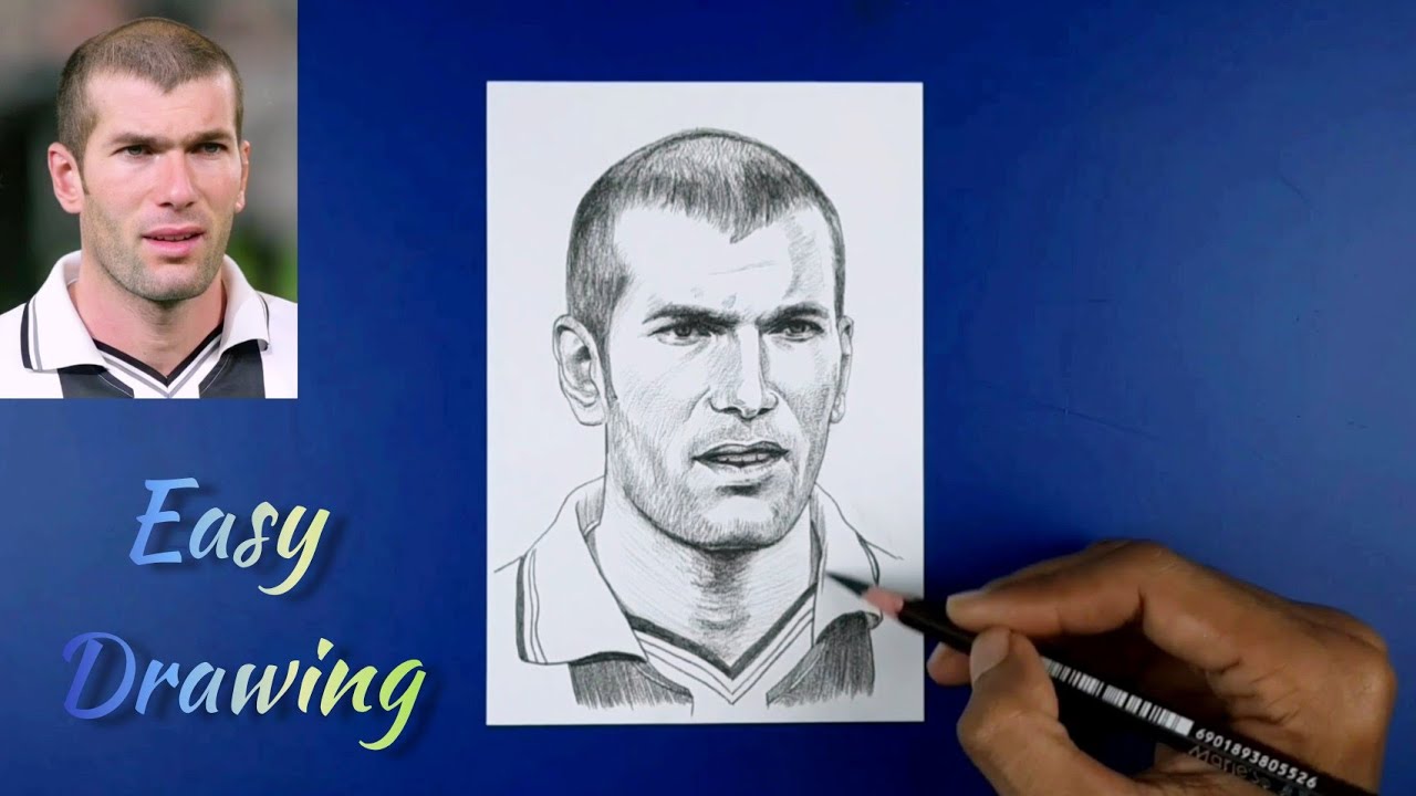 Easy Drawing | The Legend Zinedine Zidane when he was in Juventus F.C.