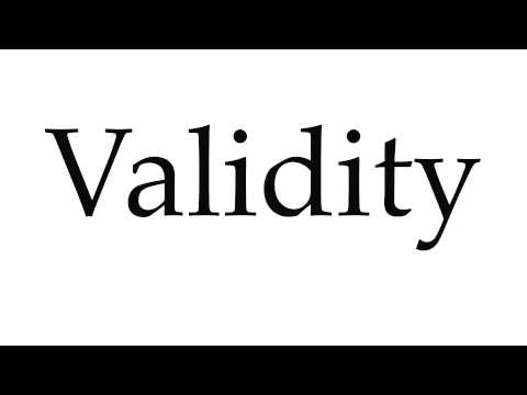 How to Pronounce Validity