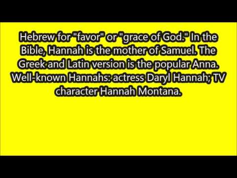Meaning Of The Name Hannah