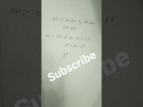 50 is divided by off and add 20 solving the answer