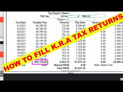 HOW TO FILE K.R.A TAX RETURNS FOR TSC TEACHERS(2022)