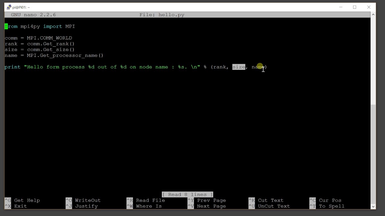Raspberry Pi Cluster - Run Python code over all nodes in cluster