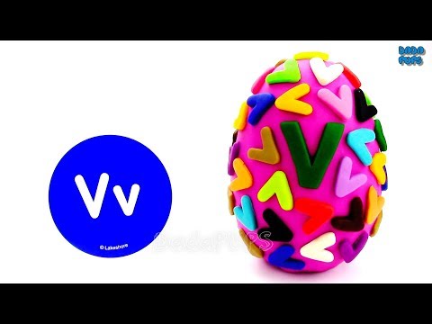 Learn-V-Letter | Spelling Words that Start with the Letter V | Surprise Egg Play Doh |Lesson 22