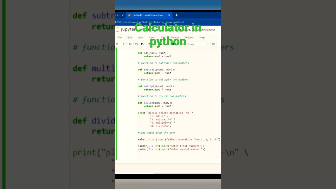 How to create a simple calculator in python for beginners #codding #bestcoddinglanguage😃😃