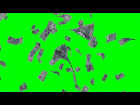 The krone 'Denmark currency' falling green screen / white background / black background