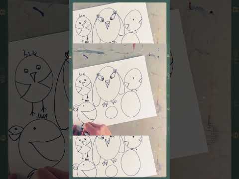 Easy Cartoon Bird Drawings #easyartvideo #artlesson