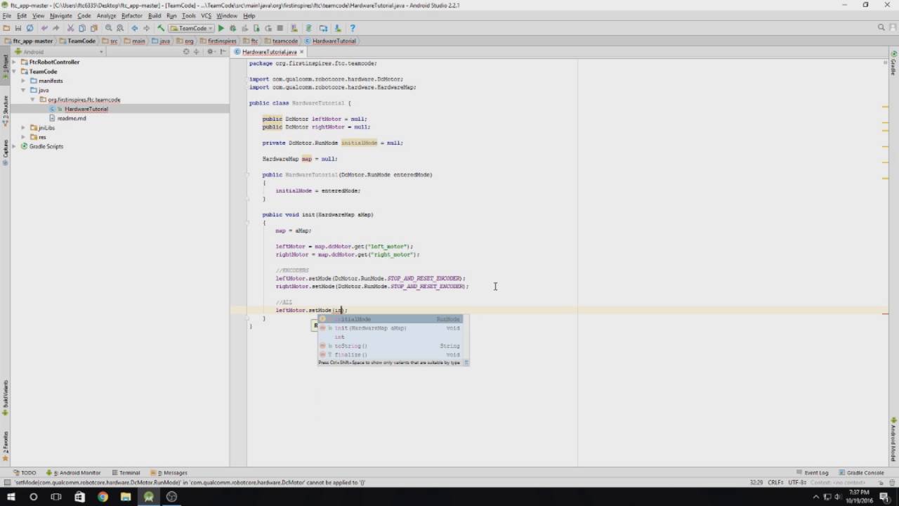 FTC Basic Programming Tutorial 2016-2017 | Episode 2 | Hardware Class