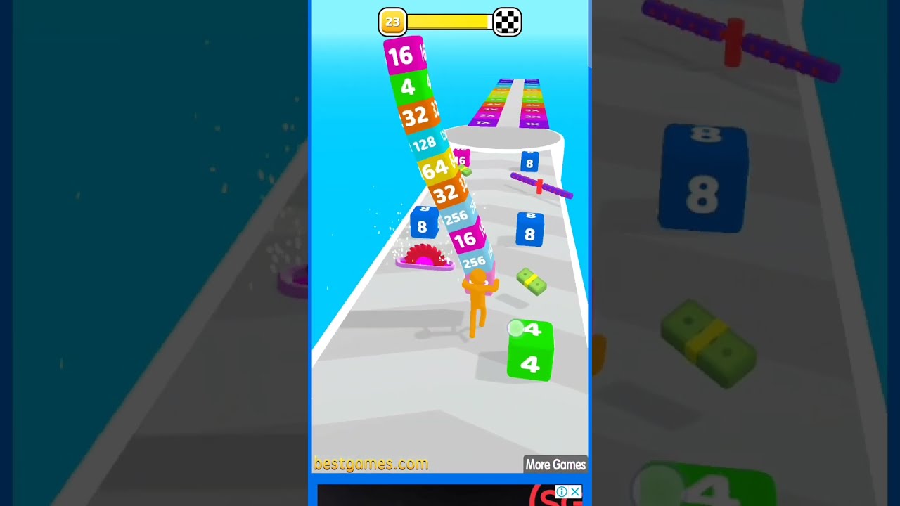 Geometry Stack 2048 Run game playing please subscribe #gaming#trendinggame#youtube#running#funrace3d