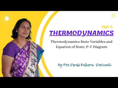 Thermodynamics 5 - Thermodynamics State variables and Equation of State, P-V diagram