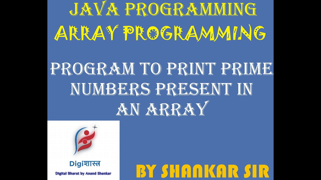 Program to prime numbers present in an array