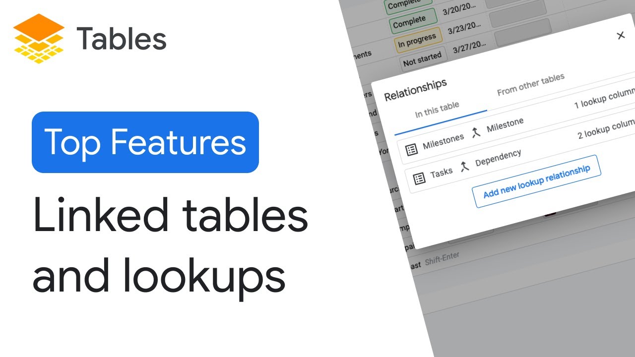 Link tables and lookups with Tables