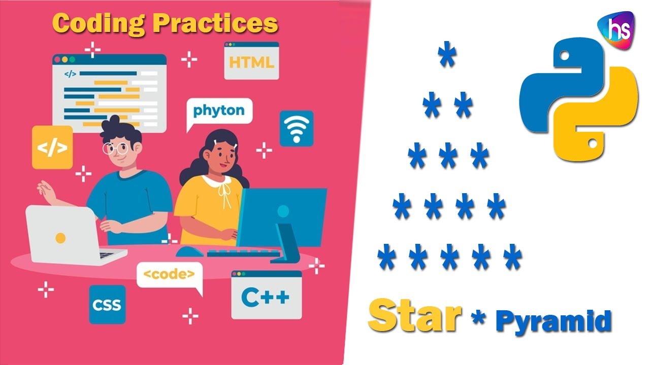 Python Star Asterisk Pyramid Pattern - Python Pattern Programs - Python projects with source code