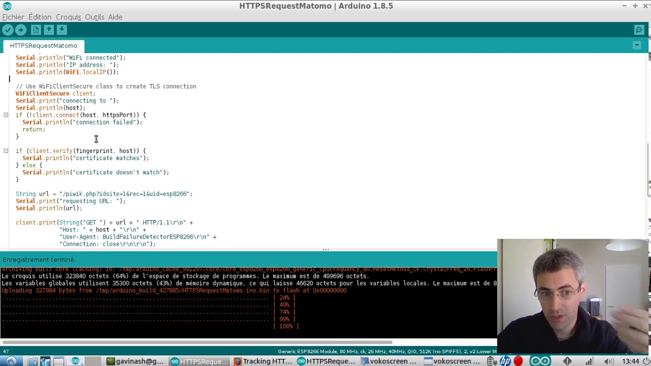 A simple https request with Arduino ESP8266 to Matomo Analytics
