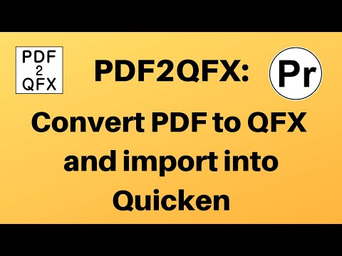 Convert PDF to QFX and import into Quicken (PDF2QFX Windows)