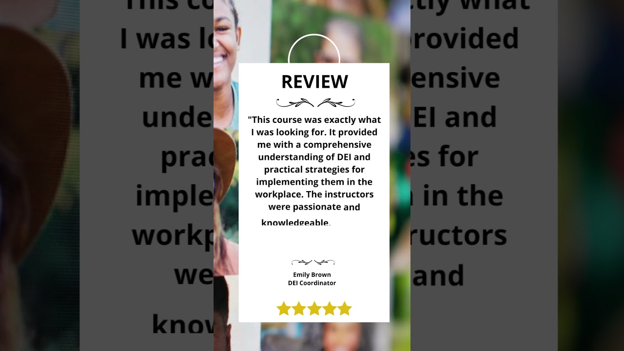 Testimonial for DEI Course by UpgradeHRM