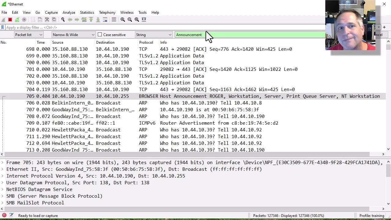 passive network discovery with Wireshark
