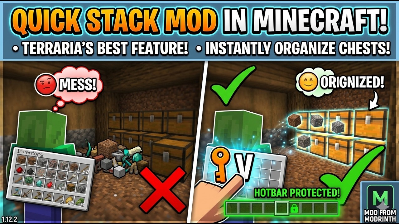 Quick Stack Mod - Terraria's Best Feature in Minecraft!