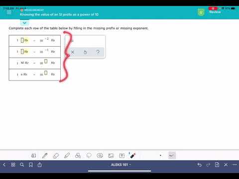ALEKS: Knowing the value of an SI prefix as a power of 10
