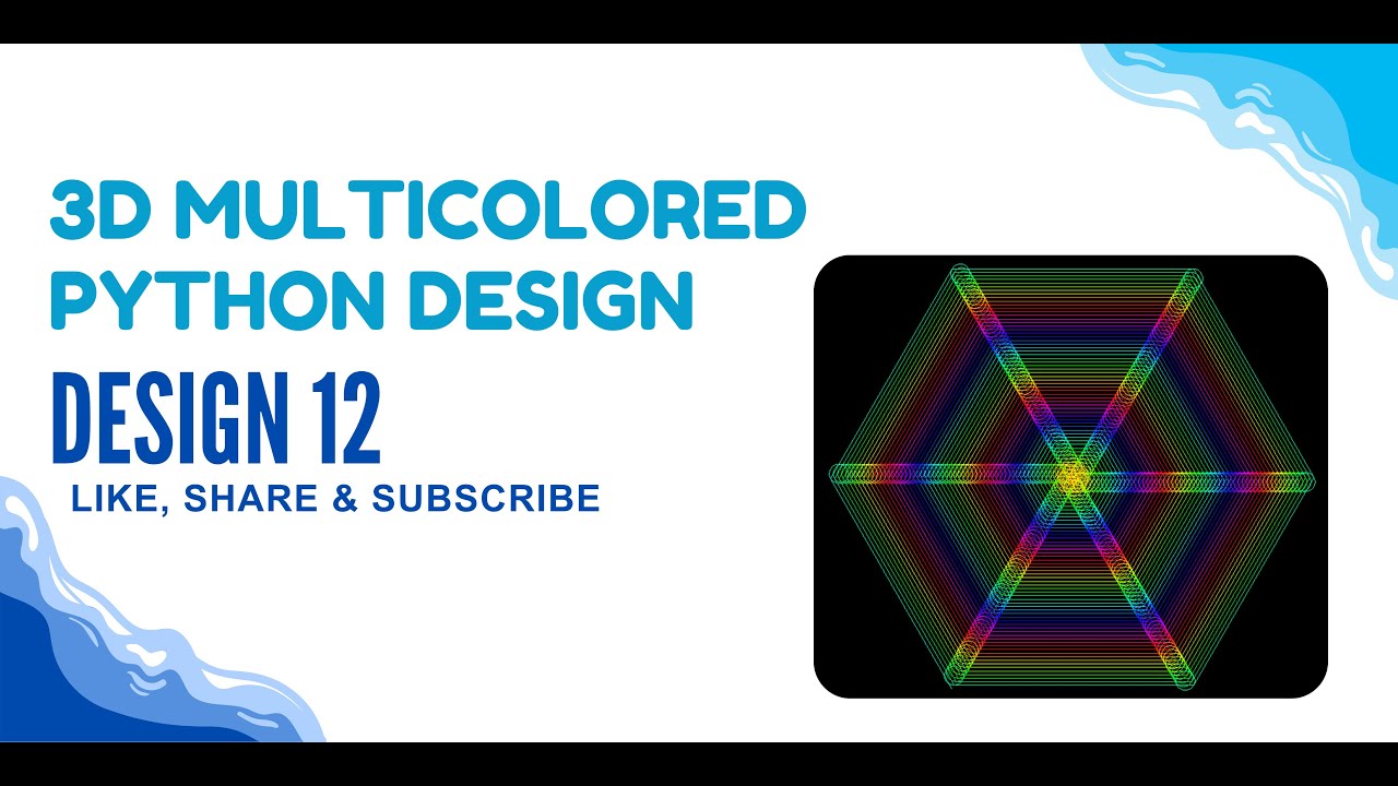 Design 12: Create a 3D Illusion with Python Turtle | Multicolor Animation 😍