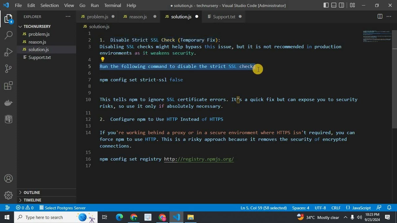 npm ERR! code UNABLE TO GET ISSUER CERT LOCALLY npm ERR! unable to get local issuer certificate node