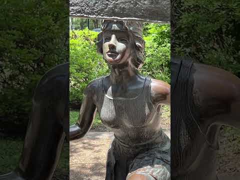 Three bronze statues. Hermann Park. Houston. Texas