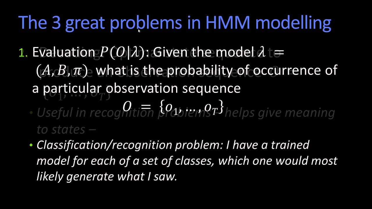 The 3 Great Problems in HMM Modeling