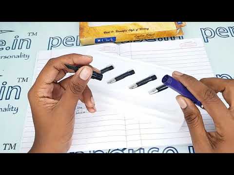 Click English Script Calligraphy Pen Set Blue Color Body with 5 nib set Model 19105