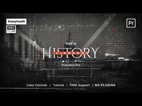 Premiere Pro Template: History Timeline Slideshow + Free Font