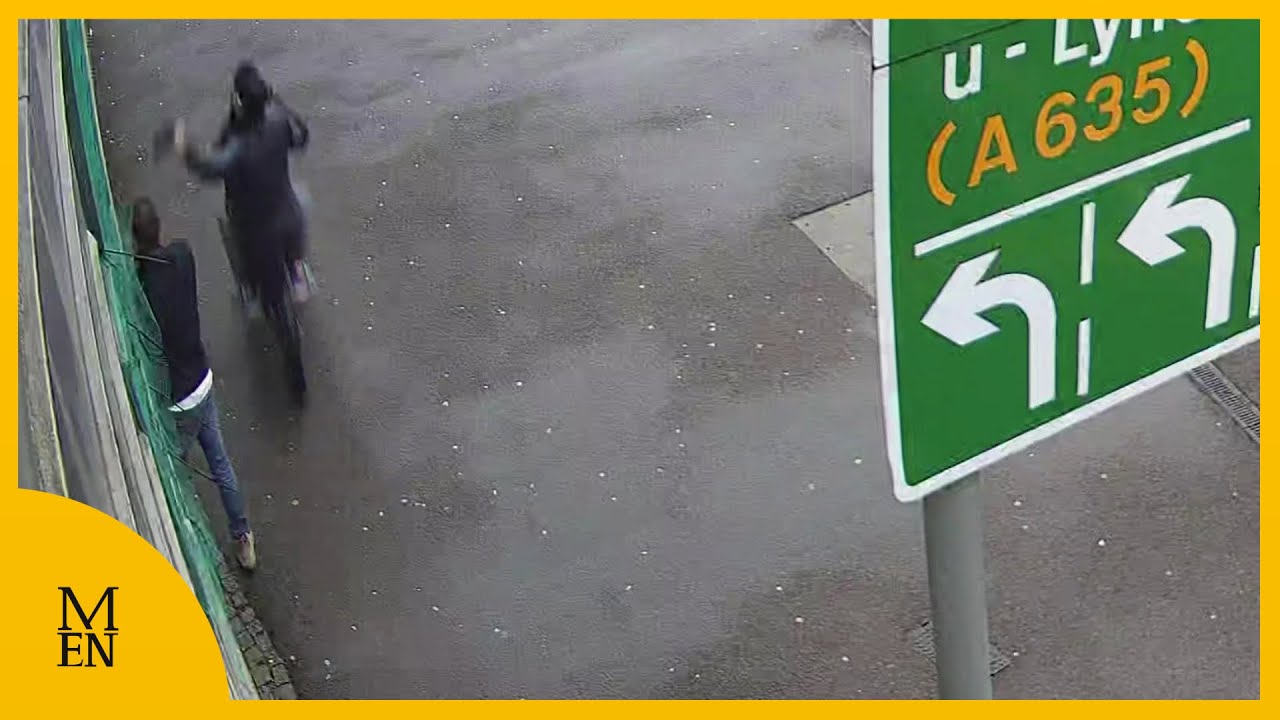 Shocking moment criminals target innocent man on major Manchester road ...