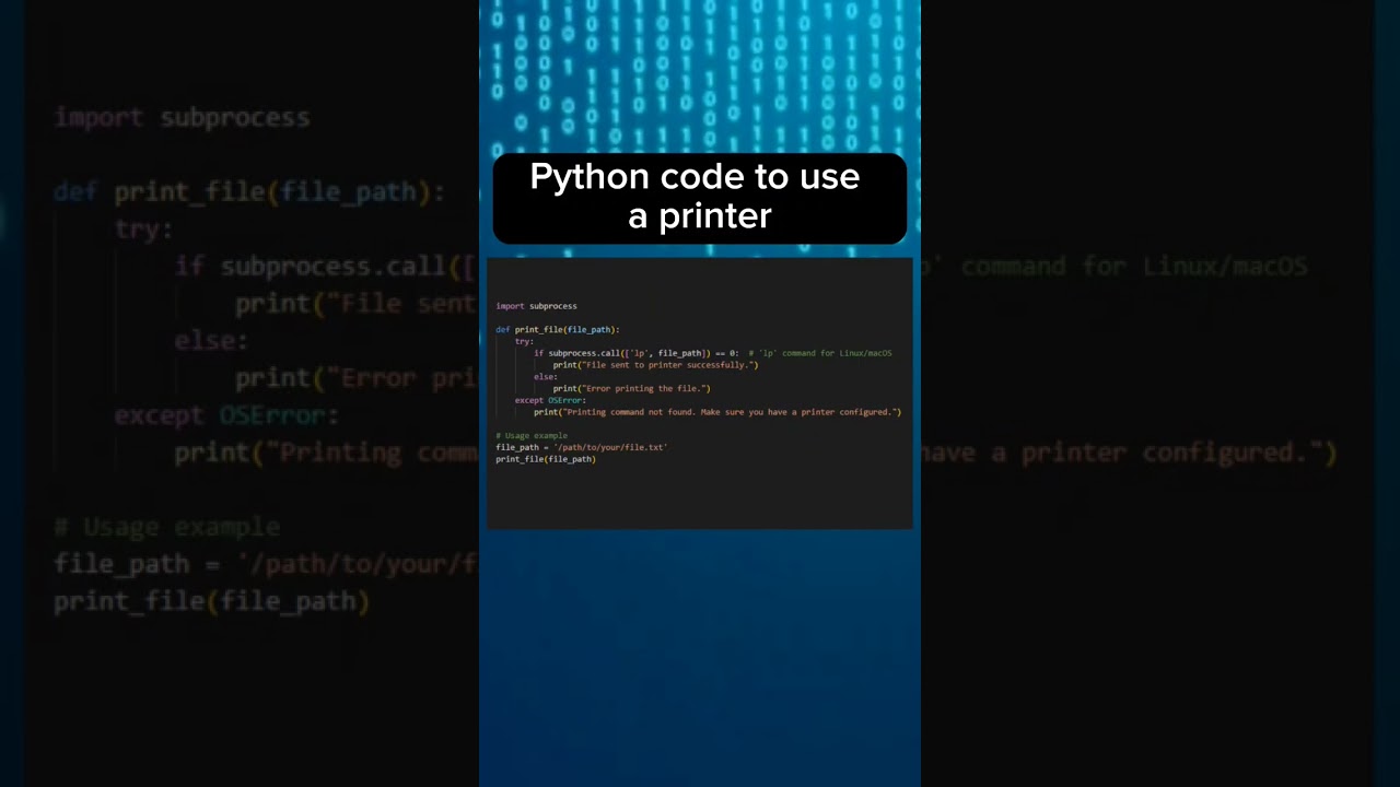 Python code to print stuff #python #code #programming #printer #fyp