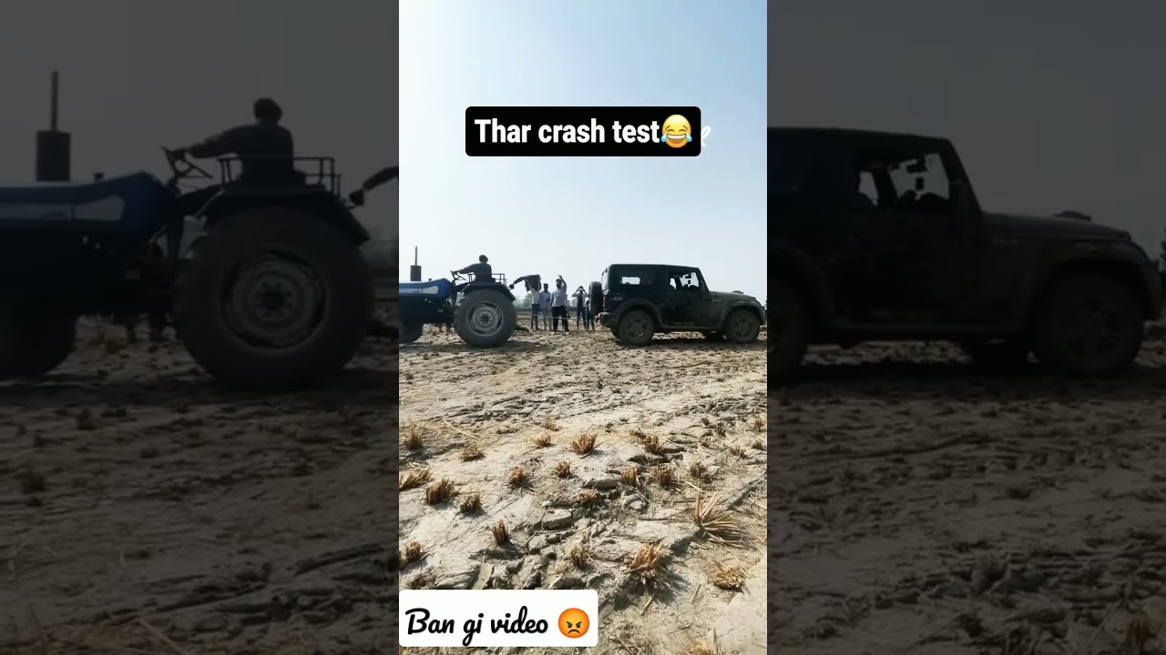 thar vs tractor| thar and tractor tochan gone worng | #car #tochan #thar #tractor #youtube #shorts